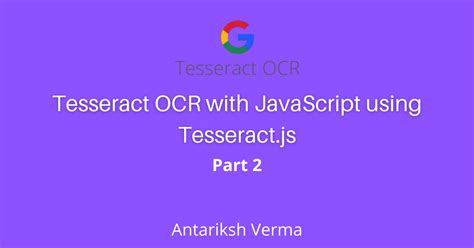 tesseract ocr with javascript using tesseract js