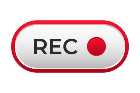 Video Recording Button With Record Symbol In Red White Colors Vector