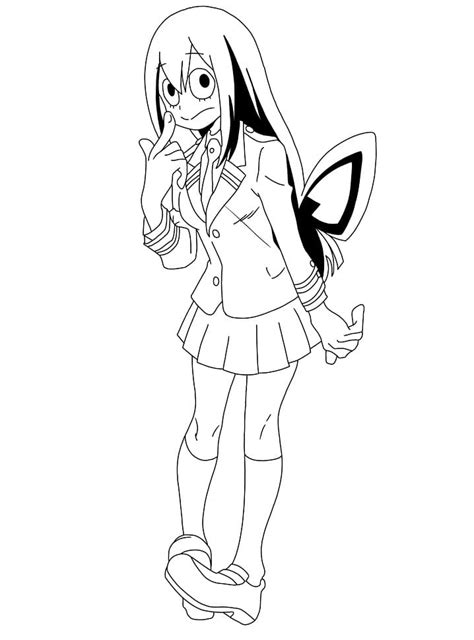 Printable Tsuyu Asui Coloring Pages Anime Coloring Pages