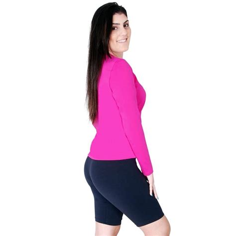 Camisa Proteção UV Feminina Manga Longa Poliamida Premium Rosa Roupas