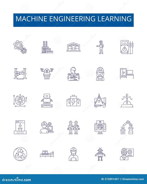 Machine Engineering Learning Line Icons Signs Set Design Collection Of