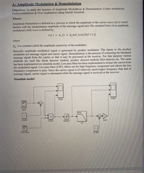 a amplitude modulation and demodulation objectives to