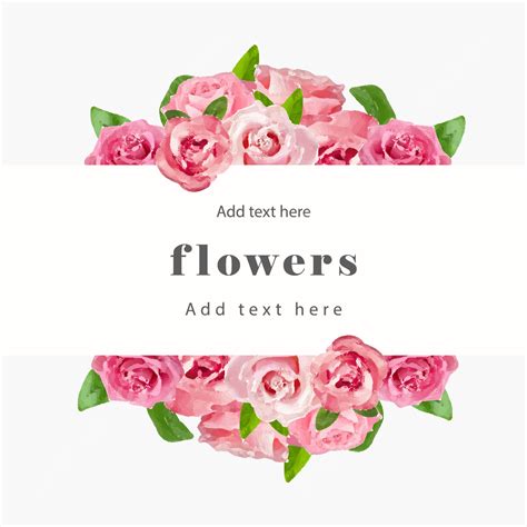 Romantic Pink Flower Frame Background Floral Round Flower Flower