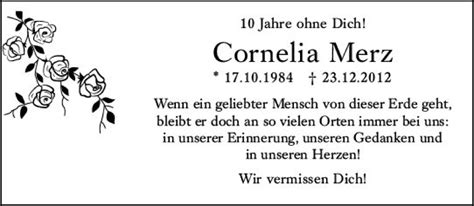 Traueranzeigen Von Cornelia Merz Vrm Trauer De