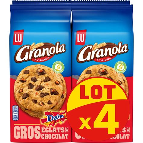 GRANOLA Cookies Daim aux gros éclats de chocolat 4x184g pas cher
