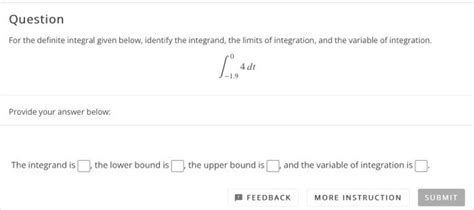solved for the definite integral given below identify the