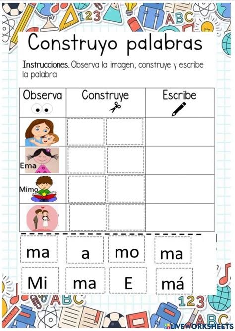 Formar Palabras Con M Interactive Worksheet Palabras Con M Lecciones