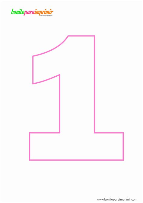 Número 1 para imprimir PDF colorear y recortar