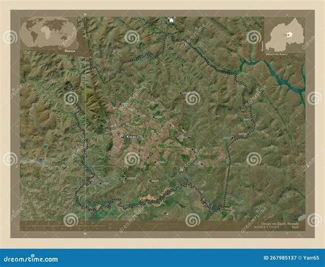 Umujyi Wa Kigali Rwanda High Res Satellite Labelled Points Of Stock