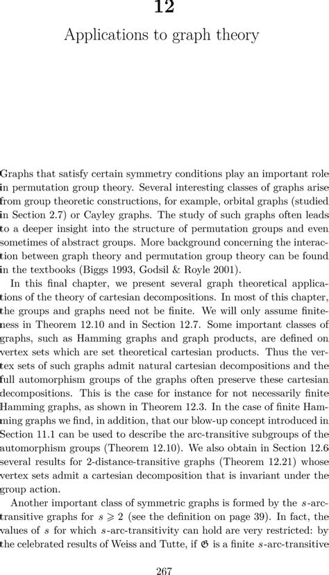 applications to graph theory chapter 12 permutation groups and cartesian decompositions