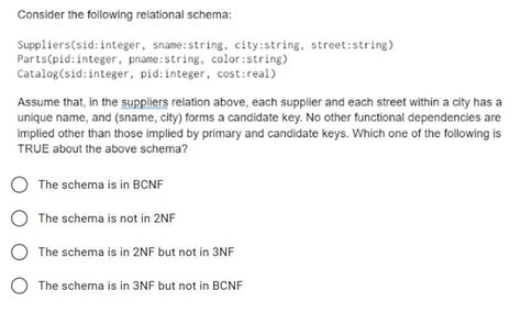 solved consider the following relational schema
