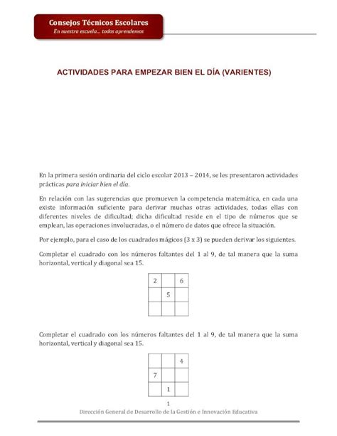 PDF Actividades para empezar el día primaria DOKUMEN TIPS