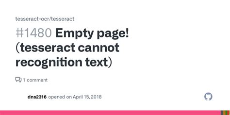 empty page tesseract cannot recognition text · issue 1480 · tesseract ocr tesseract · github