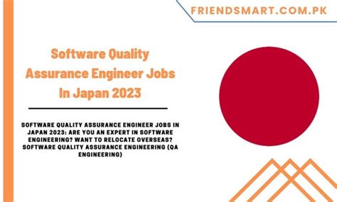 Software Quality Assurance Engineer Jobs In Japan 2023