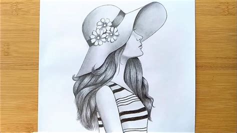 How To Draw A Girl With Hat For BEGINNERS Step By Step Pencil