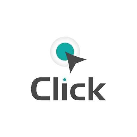 Premium Vector Flat Click Icon Word Logo Template