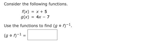 solved consider the following functions f x x 5 5 g x