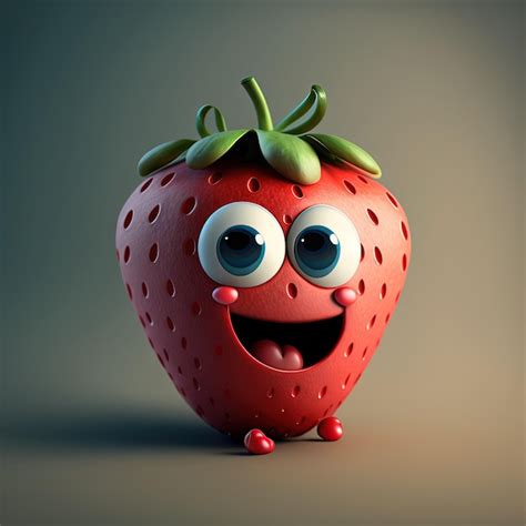 Lindo Personaje De Fresa Foto Premium