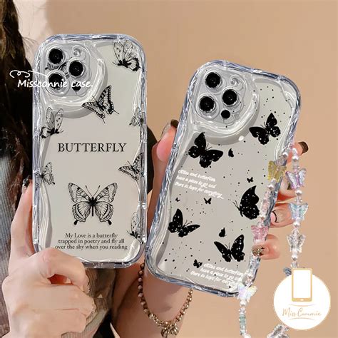 เคสโทรศพทมอถอ แบบใส ลายฉลากผเสอ พรอมสายคลองมอ สไตลวนเทจ
