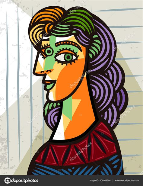 Hermoso Retrato Mujer Cubista Vector Gr Fico Vectorial Matintheworld