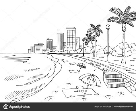 Dibujos De Playa Paisajes De La Costa Para Colorear Pintar El Mar Y