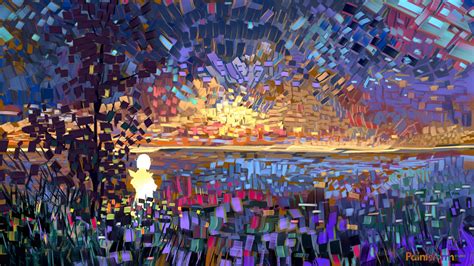 Fond d écran art numérique le coucher du soleil géométrie 3840x2160