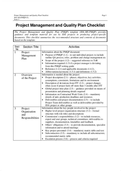 FREE 16 Project Checklist Samples Templates In Excel PDF MS Word