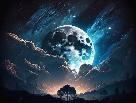 Latar BelakangLatar Belakang Langit Malam Bulan Terang Bulan Langit