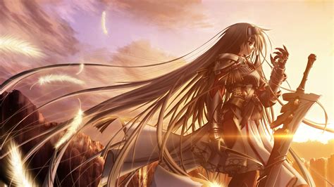 Papel de parede luz solar ilustração Anime Meninas anime