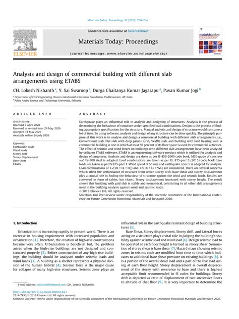 pdf analysis and design of commercial building with different slab arrangements using etabs