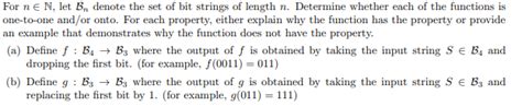 solved for n e n let bn denote the set of bit strings of
