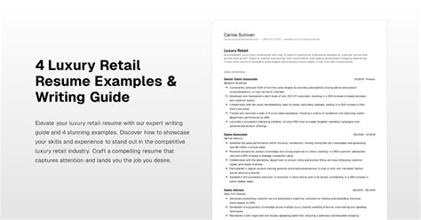 4 Luxury Retail Resume Examples Writing Guide