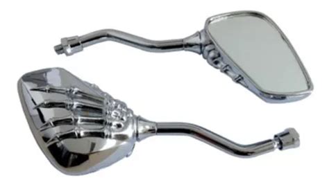 Espejos Para Moto Chopper Mano De Esqueleto Cromados Env O Gratis