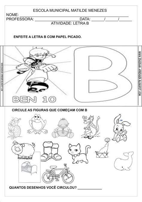 Atividades Educação Infantil Letra B