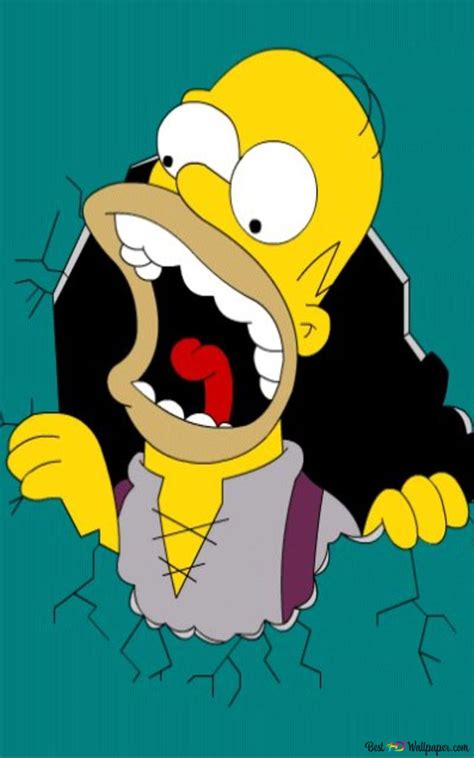 Simpsons Cartoon Father Character Homer Simpson Looking Worried At