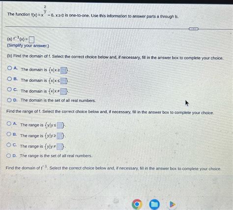 [solved] find inverse find domain and range of both inverse and function course hero
