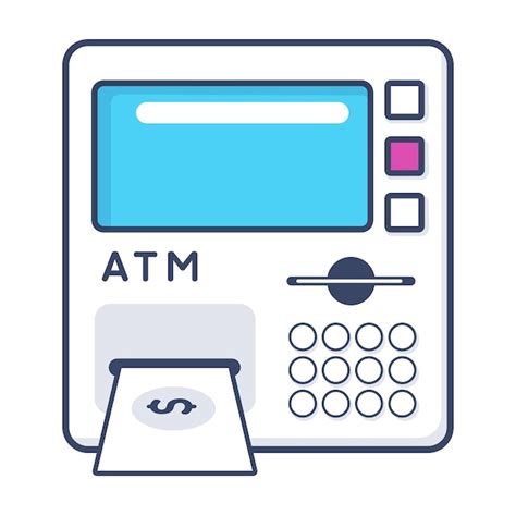 Icono de vector de máquina de cajero automático Vector Premium