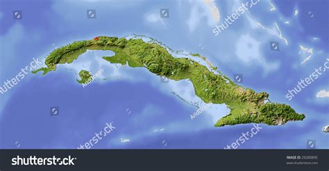Cuba Mapa De Ayuda Sombreado El Ilustraci N De Stock