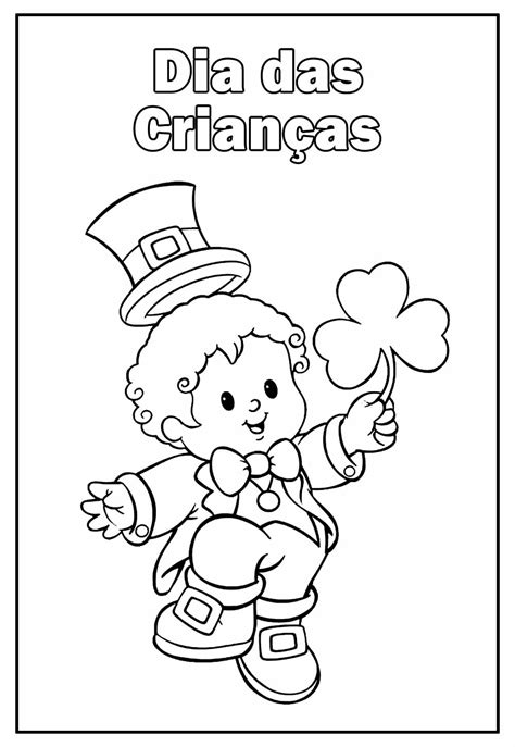 Desenhos de Dia das Crianças para colorir Bora Colorir
