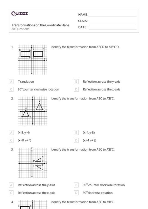 Coordinate Planes Worksheets For Th Class On Quizizz Free