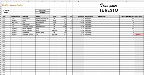 Notre modèle de fichier gratuit pour l inventaire de votre restaurant