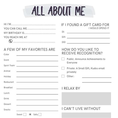 All About Me Co Worker Questions Etsy Getting To Know You All