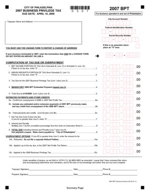 Fillable Online Phila Summary Page City Of Philadelphia Phila Fax