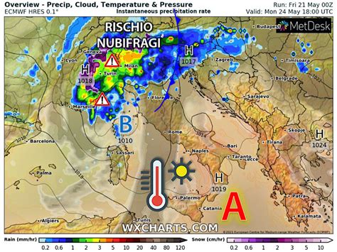 Meteo PROSSIMA SETTIMANA da Lunedì ITALIA spaccata in due tra
