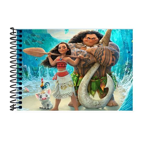 Caderno Moana Desenho Capa Dura 96 Folhas Shopee Brasil