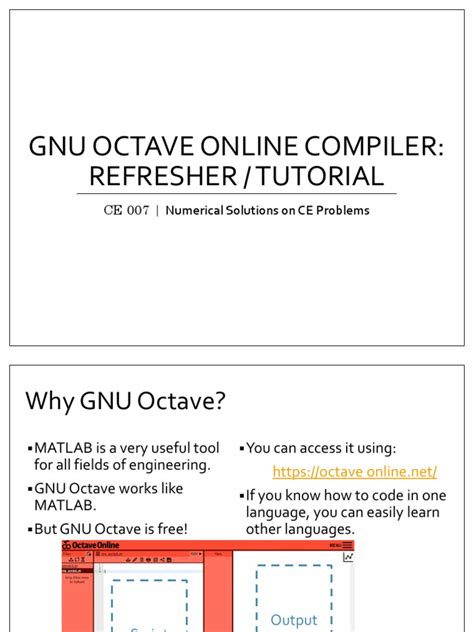 2a gnu octave online compiler refresher tutorial pdf matrix mathematics logarithm