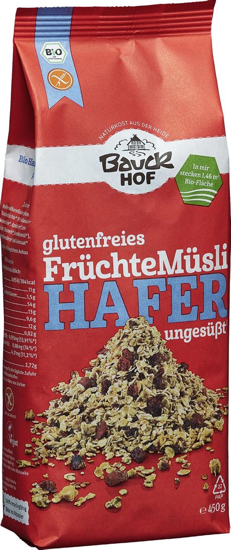 Bauckhof Hafer Müsli Früchte glutenfrei Bio 6 x 450g online kaufen