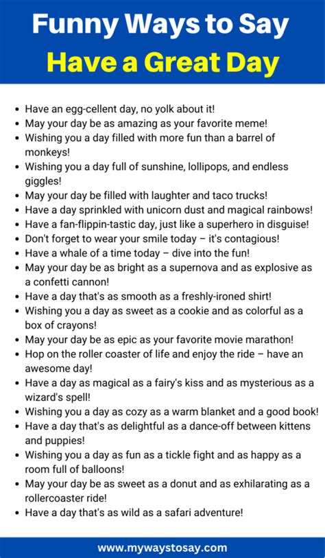 Creative And Funny Ways To Say Have A Great Day