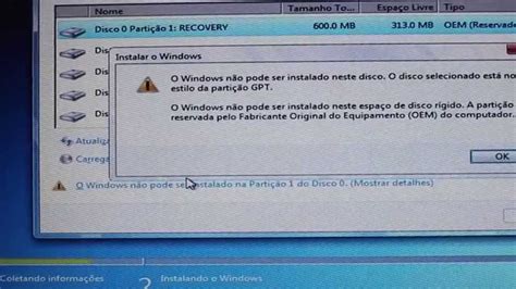 MUNDO DA INFORMATICA O Windows não pode ser instalado neste disco