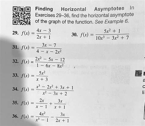 solved finding horizontal asymptotes in exercises 29 36 find the horizontal asymptote of the